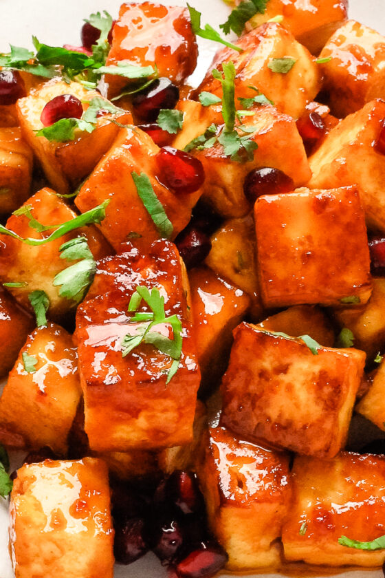 Honey Harissa Paneer Bites - Happy Veggie Kitchen