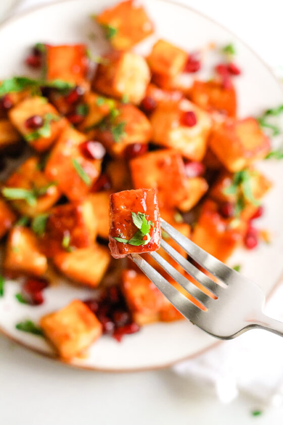 Honey Harissa Paneer Bites - Happy Veggie Kitchen