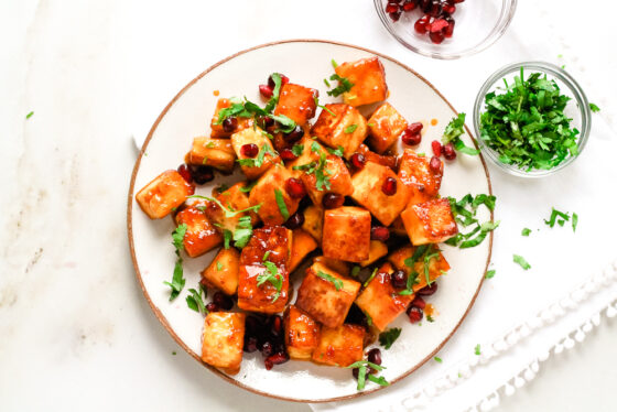 Honey Harissa Paneer Bites - Happy Veggie Kitchen