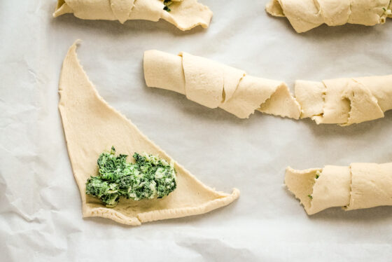 Cheese & Spinach Croissants - Happy Veggie Kitchen