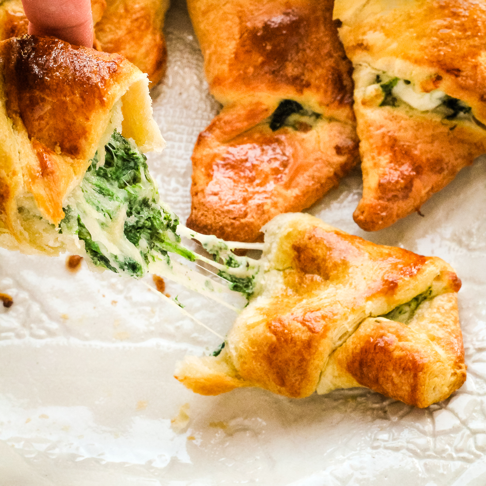 Cheese & Spinach Croissants - Happy Veggie Kitchen