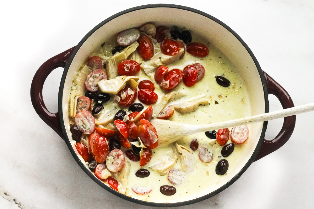 Greek Pasta with Honey Glazed Feta - Happy Veggie Kitchen