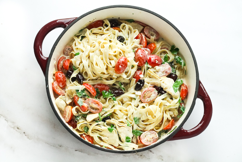 Greek Pasta with Honey Glazed Feta - Happy Veggie Kitchen