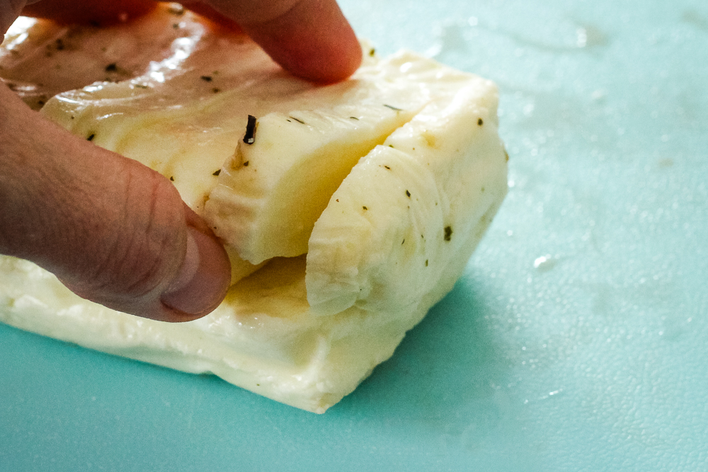 Hasselback Halloumi with Harissa - Happy Veggie Kitchen
