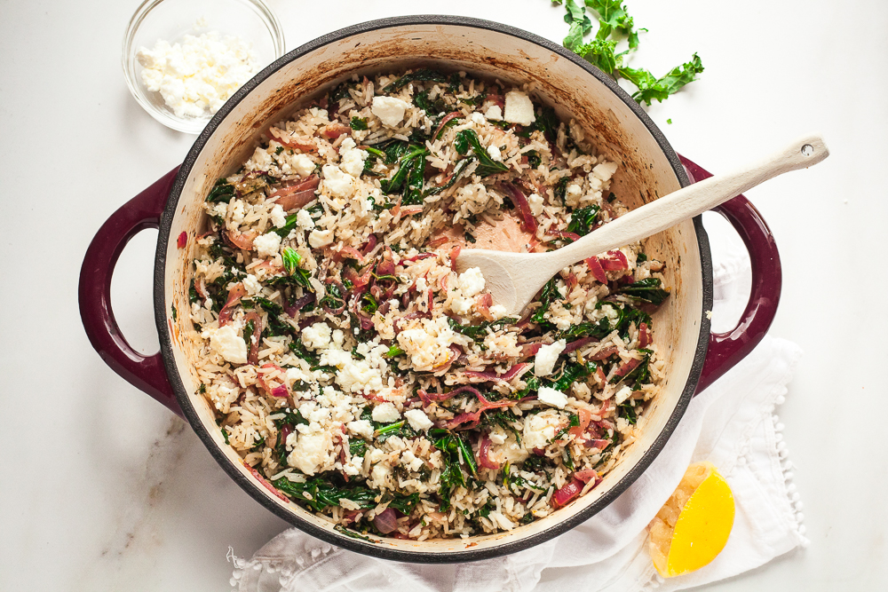 Feta & Kale Rice - Happy Veggie Kitchen