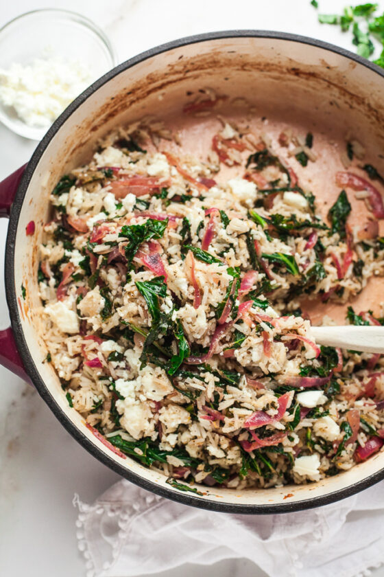 Feta & Kale Rice - Happy Veggie Kitchen