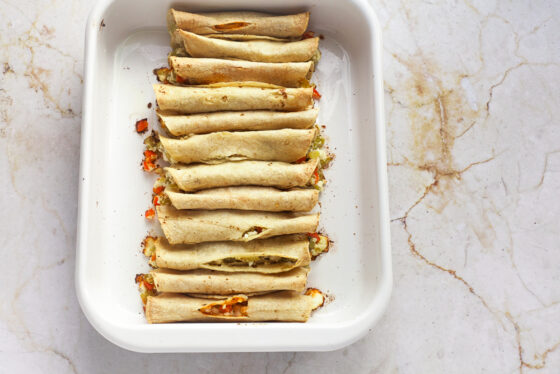 Easy Christmas Enchiladas - Happy Veggie Kitchen