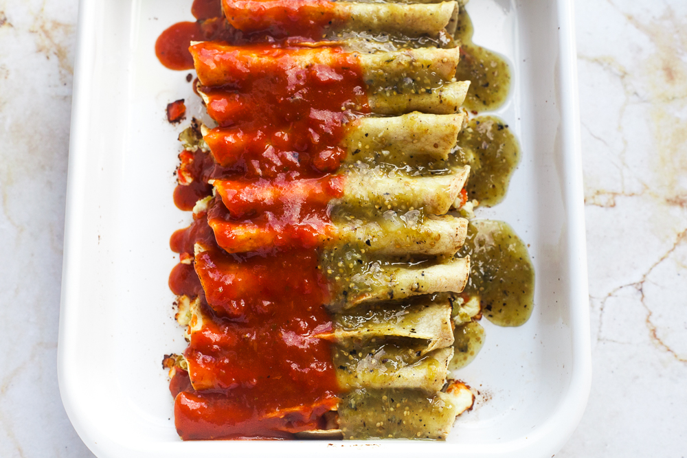 Easy Christmas Enchiladas - Happy Veggie Kitchen