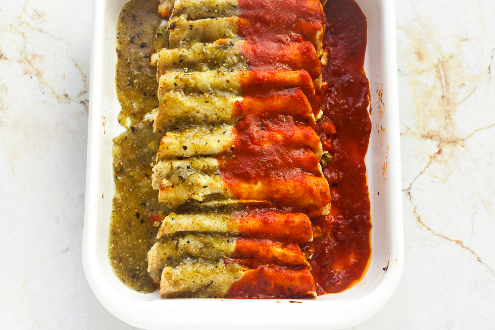 Easy Christmas Enchiladas - Happy Veggie Kitchen