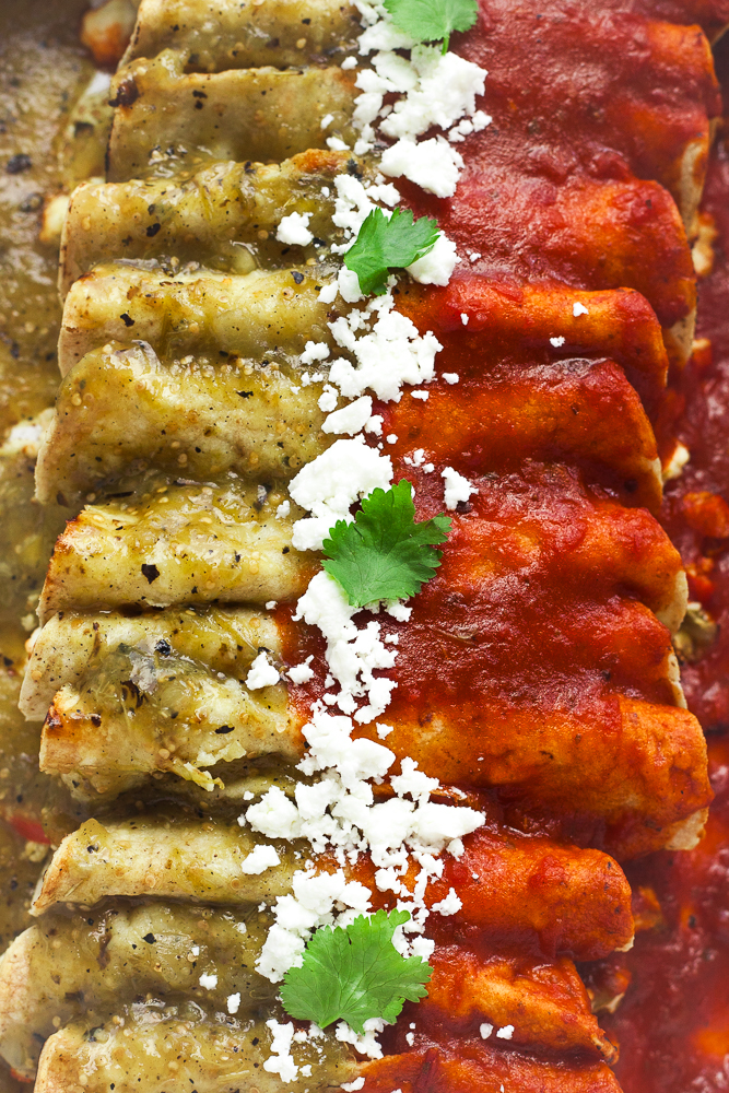 Easy Christmas Enchiladas - Happy Veggie Kitchen