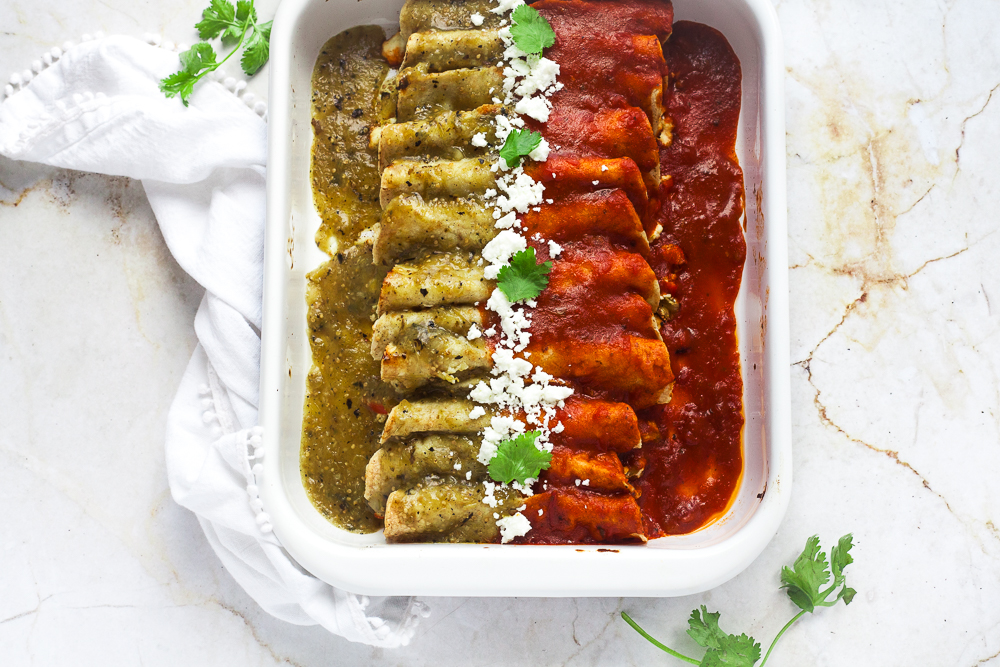 Easy Christmas Enchiladas - Happy Veggie Kitchen
