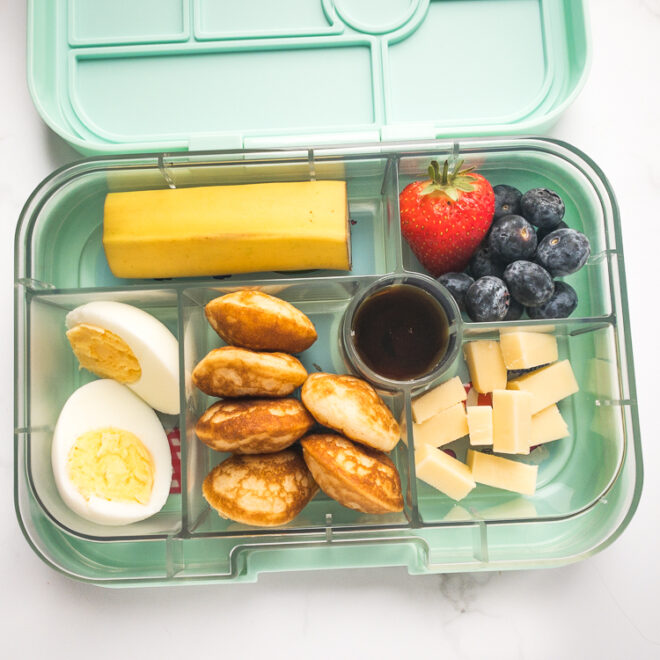 Mini Pancake Bento Box Lunch - Happy Veggie Kitchen