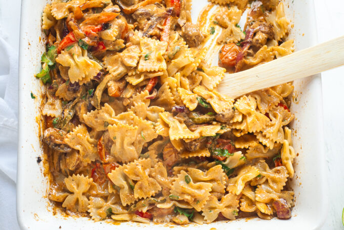 Roasted Veggie Rasta Pasta - Happy Veggie Kitchen