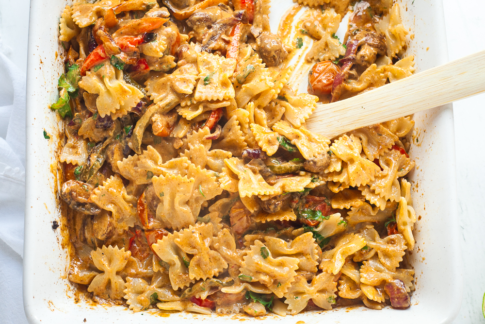 Roasted Veggie Rasta Pasta - Happy Veggie Kitchen