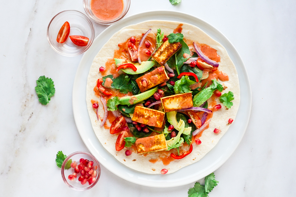 Paneer Wraps with Spiced Honey Mayo - Happy Veggie Kitchen
