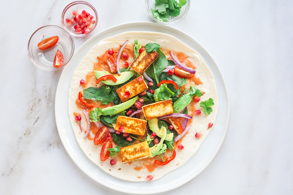 Paneer Wraps with Spiced Honey Mayo - Happy Veggie Kitchen