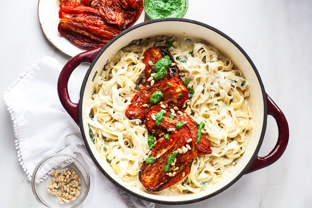 Roasted San Marzano Tomato Pasta - Happy Veggie Kitchen