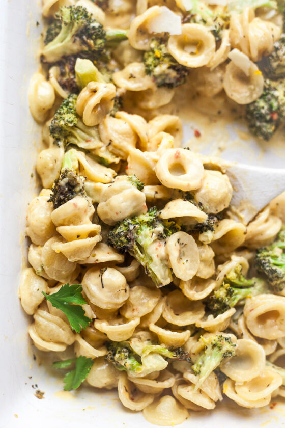 Spicy Cheese Pasta with Orange Broccoli - Happy Veggie Kitchen
