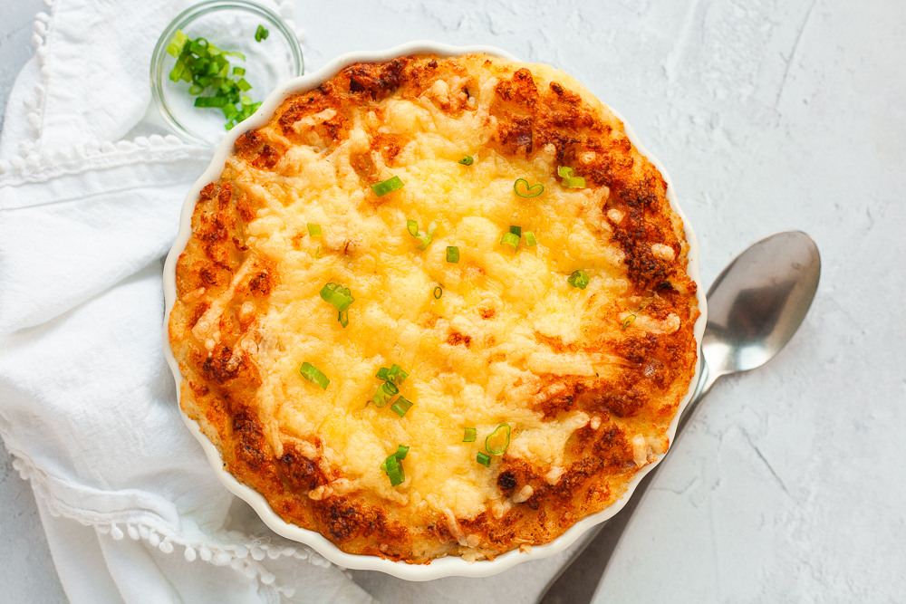 Air Fryer Cheese & Potato Pie - Happy Veggie Kitchen