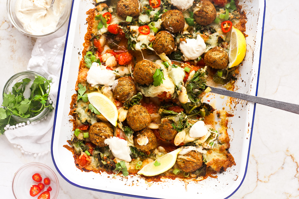 One Pan Falafel Bake - Happy Veggie Kitchen