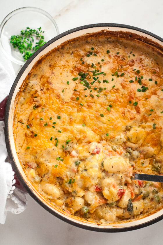 Easy Baked Gnocchi with Frozen Vegetables - Happy Veggie Kitchen