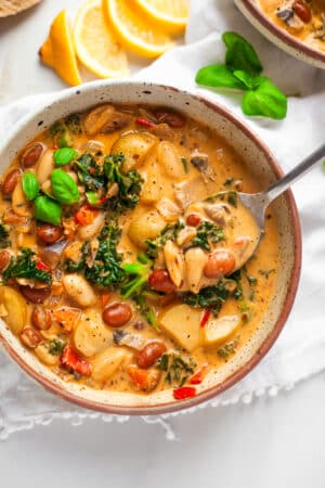 Creamy Veggie, Bean & Potato Soup - Happy Veggie Kitchen