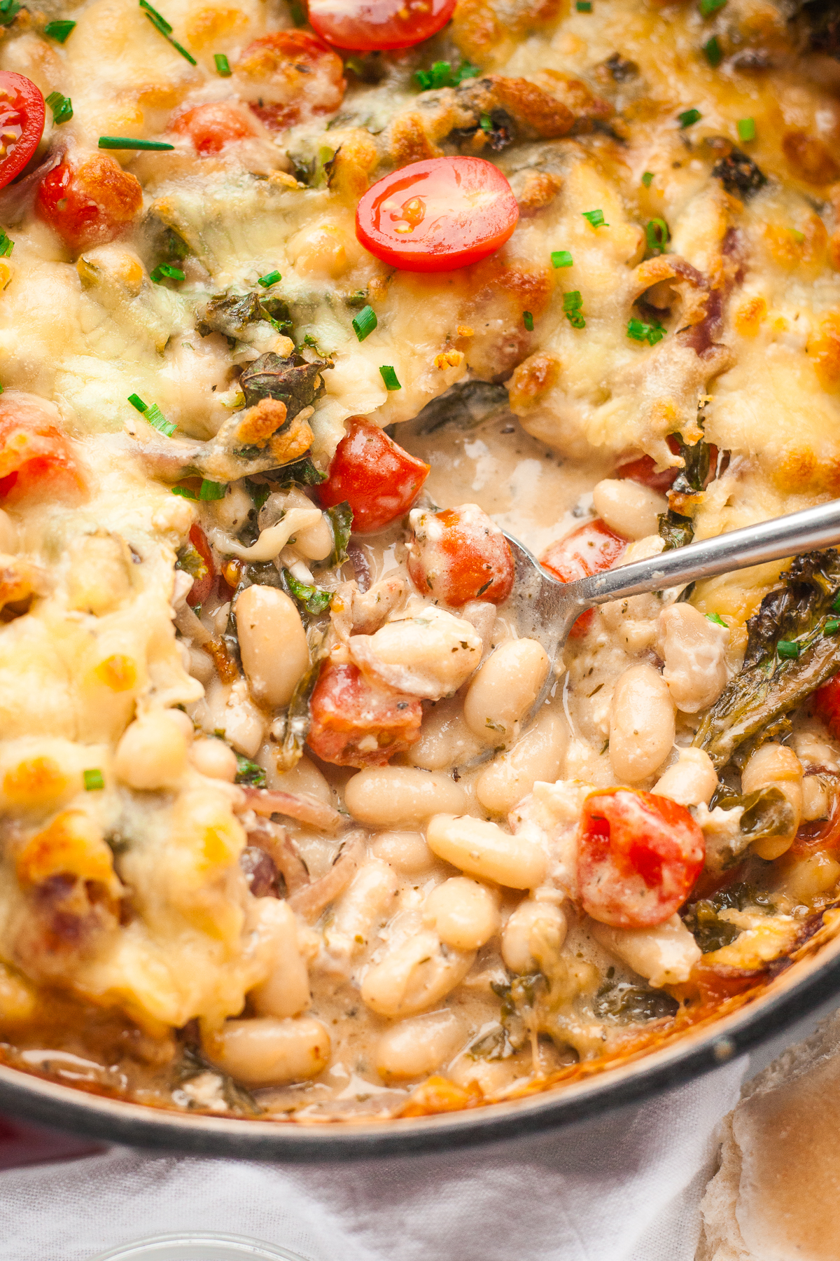 Cheesy White Bean Tomato Bake - Happy Veggie Kitchen