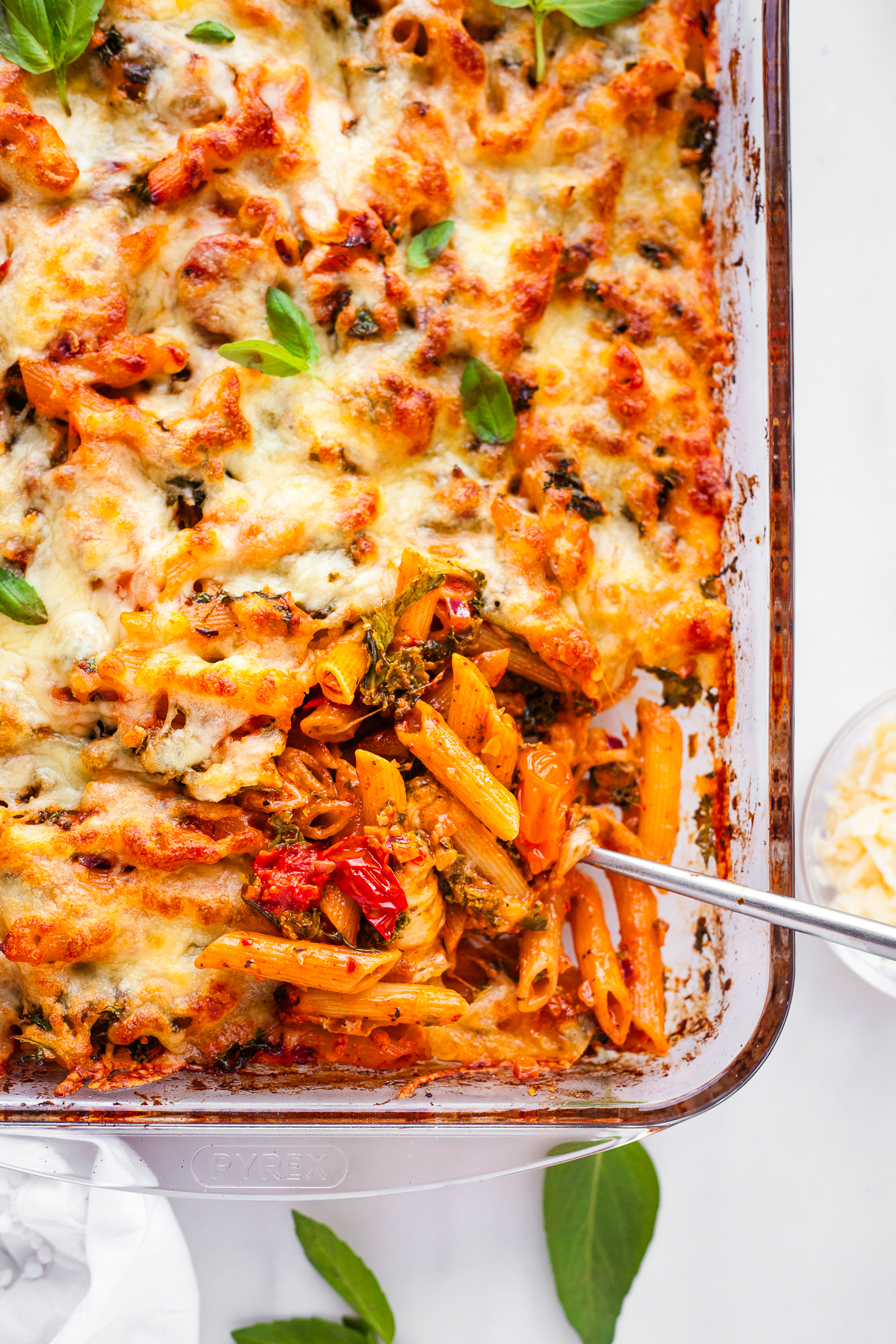 Cherry Tomato & Kale Pasta Bake - Happy Veggie Kitchen