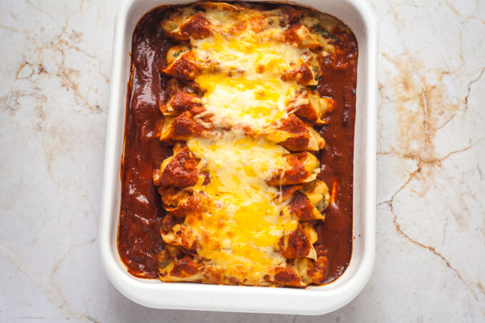 Cheesy Potato Enchiladas - Happy Veggie Kitchen
