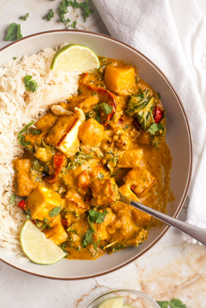 Cauliflower, Paneer & Mango Curry - Happy Veggie Kitchen