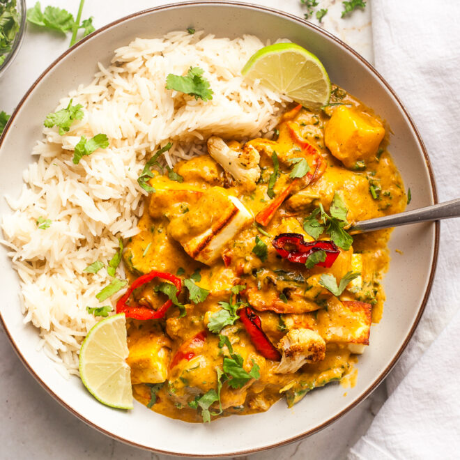 Cauliflower, Paneer & Mango Curry - Happy Veggie Kitchen