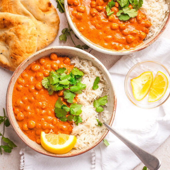 Slow Cooker Butter Chickpea Curry - Happy Veggie Kitchen