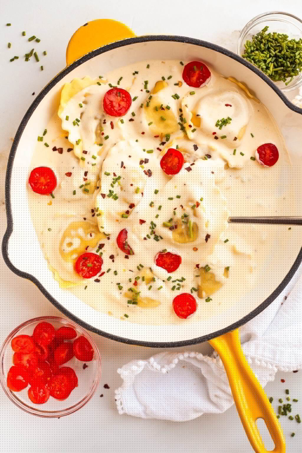Mushroom Ravioli with Smoky Cream Sauce - Happy Veggie Kitchen