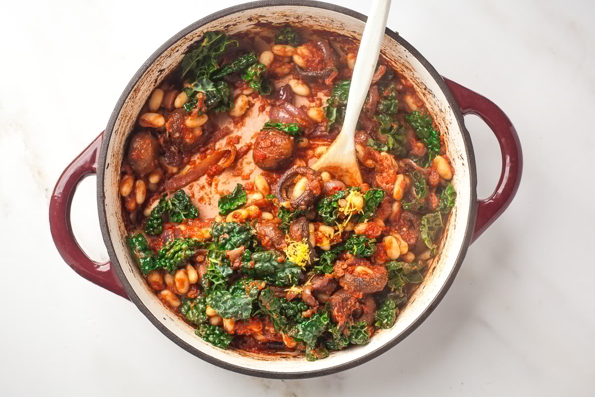 White Bean & Mushroom Ragout - Happy Veggie Kitchen