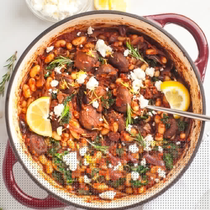 White Bean & Mushroom Ragout - Happy Veggie Kitchen