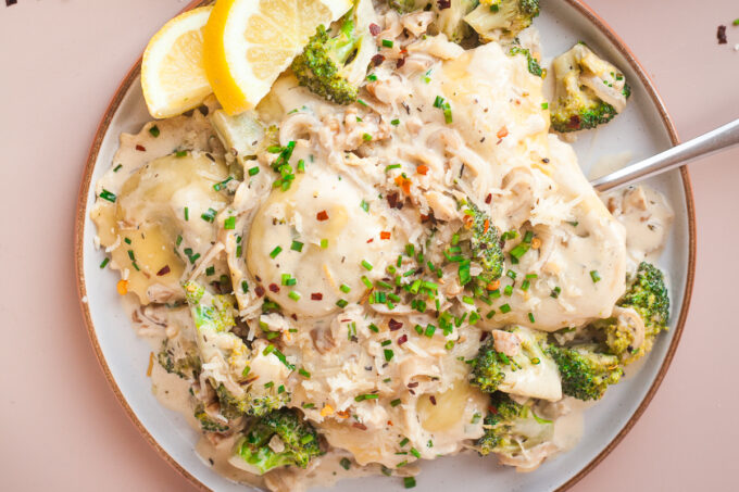 One Pot Broccoli Walnut Ravioli - Happy Veggie Kitchen