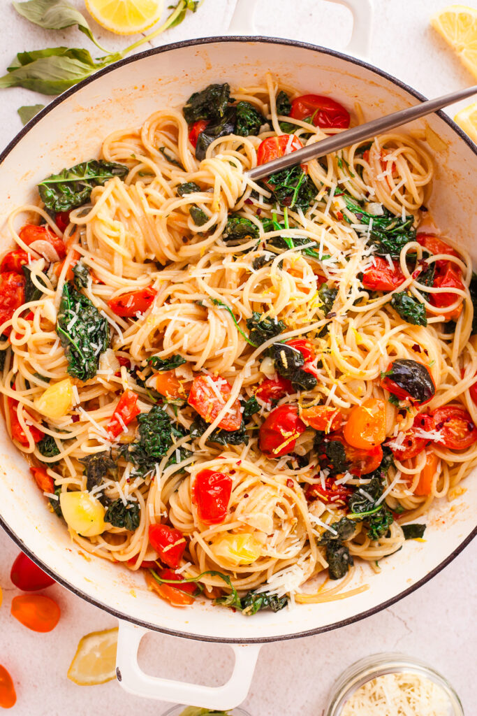 Single Skillet Spaghetti - Happy Veggie Kitchen