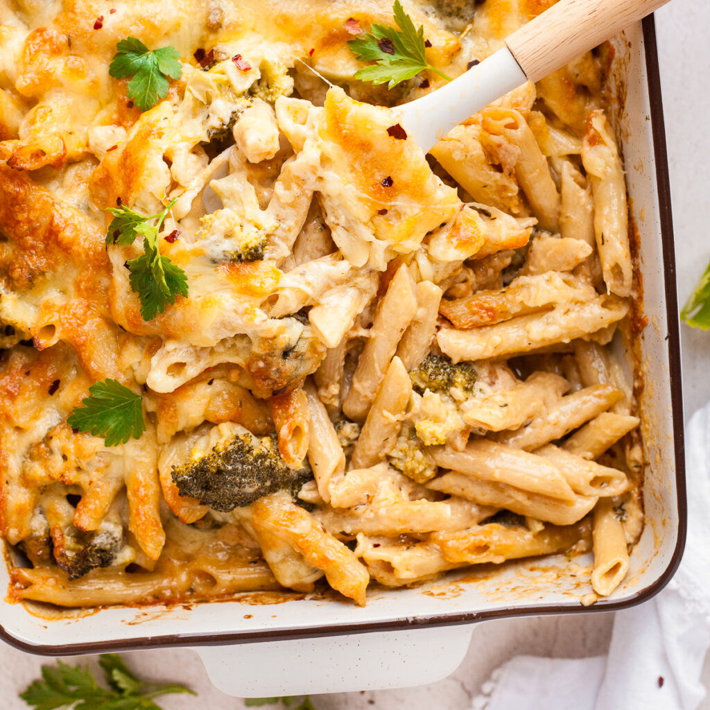 Easy Broccoli Pasta Bake - Happy Veggie Kitchen