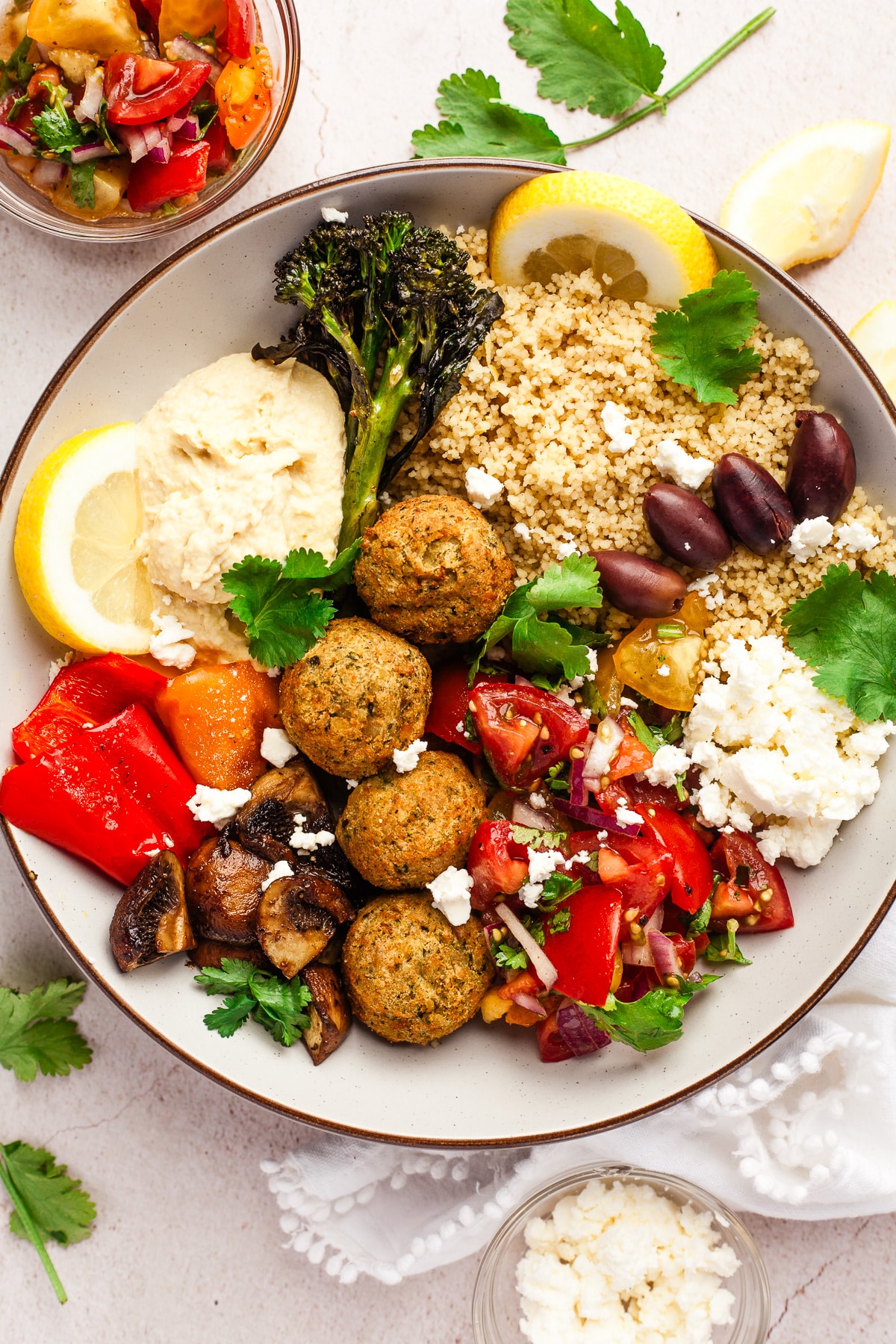 Falafel Bowls with Roasted Veggies & Couscous - Happy Veggie Kitchen