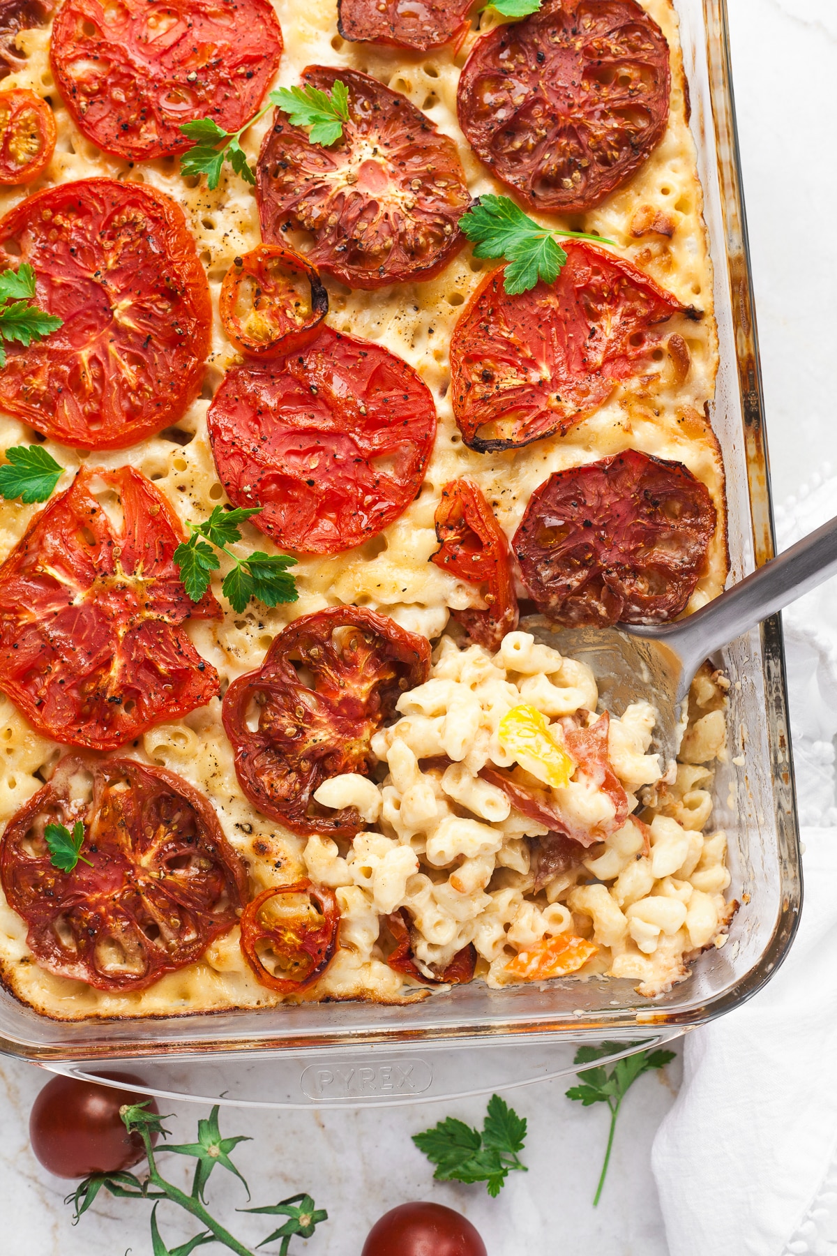 Baked Tomato Mac and Cheese - Happy Veggie Kitchen
