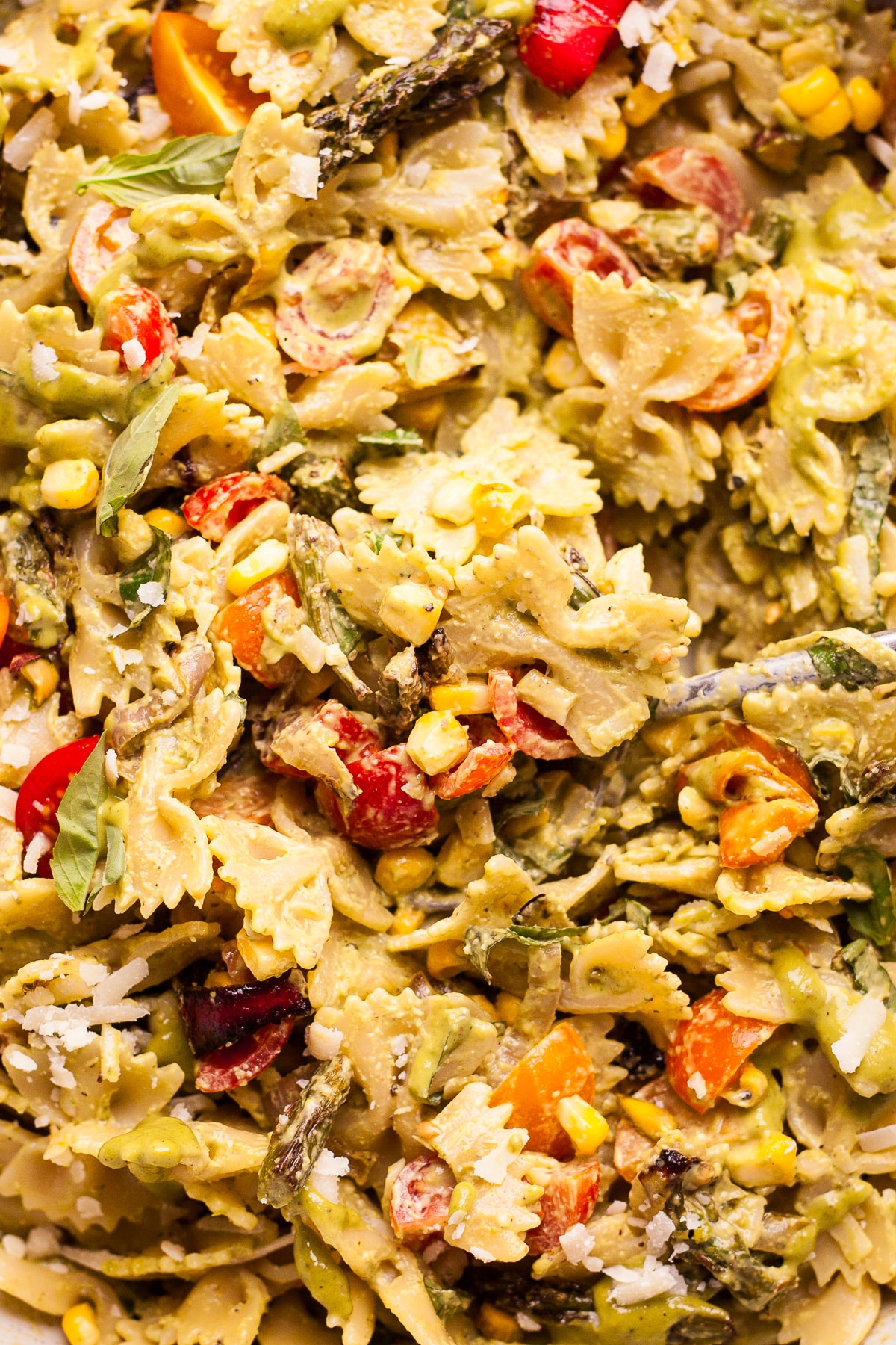 Summer Veggie Bow Tie Pasta Salad - Happy Veggie Kitchen