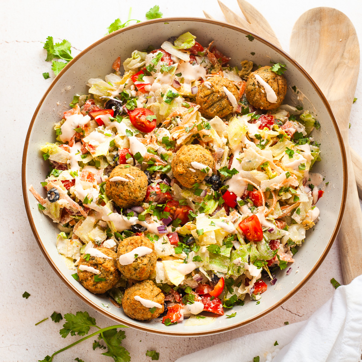 Falafel Chopped Salad - Happy Veggie Kitchen
