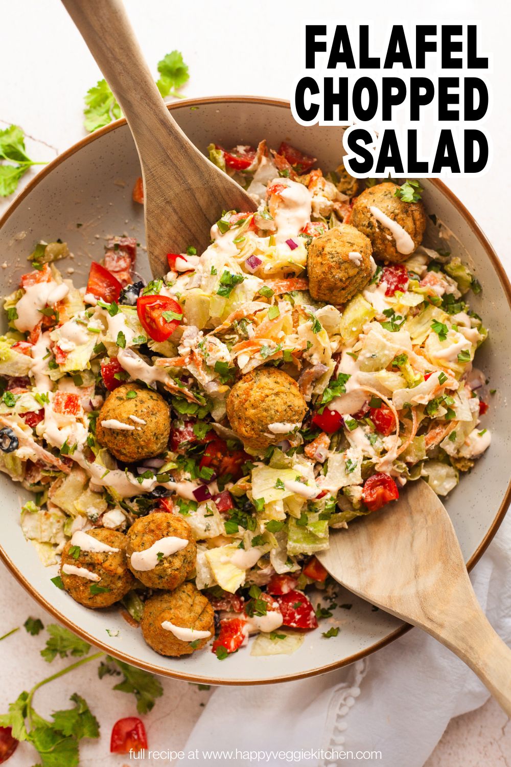 Falafel Chopped Salad - Happy Veggie Kitchen