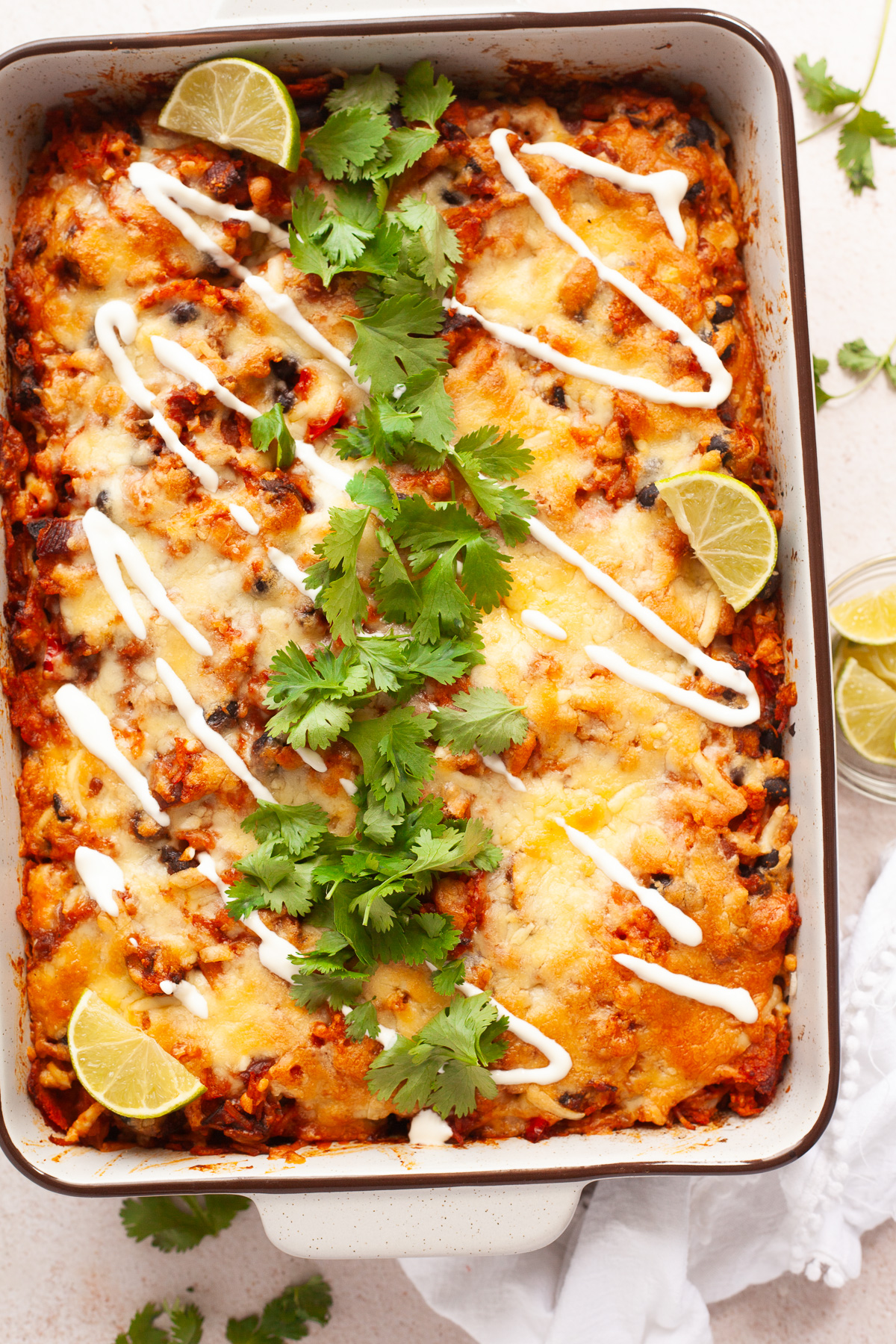 Cheesy Rice & Refried Bean Casserole - Happy Veggie Kitchen