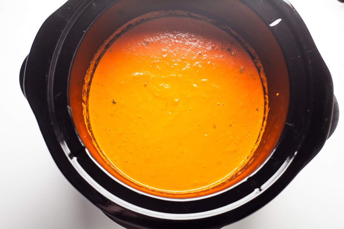 Slow Cooker Tomato Soup - Happy Veggie Kitchen